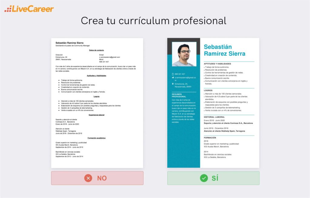 7 ejemplos de esquemas de currículum profesional